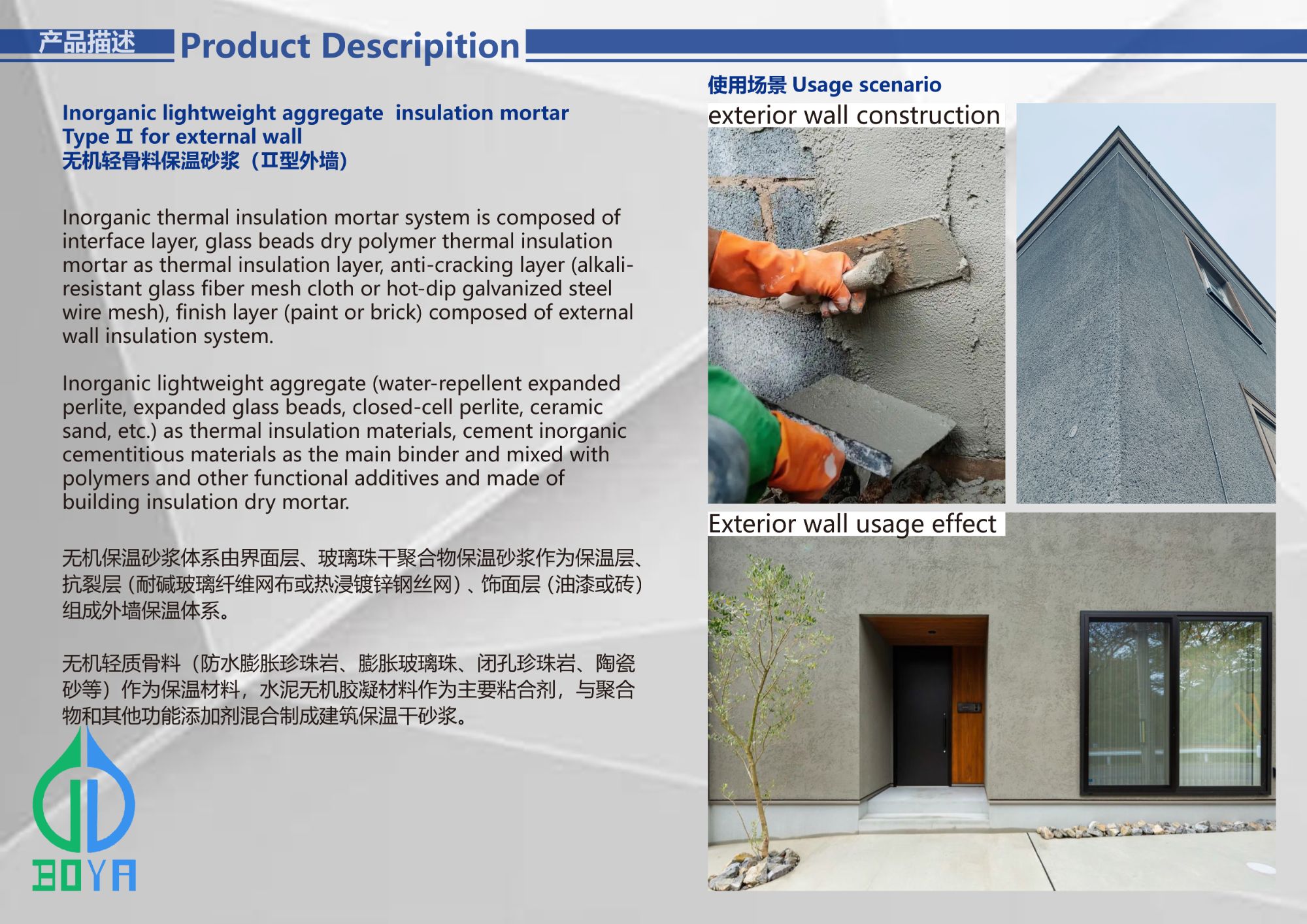 BOYA Inorganic lightweight aggregate thermal insulation mortar type 2 ...