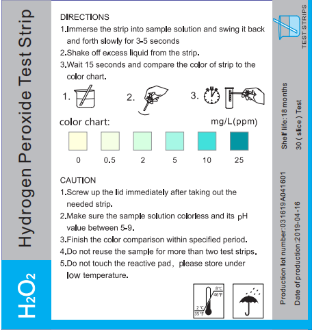 Rapid Testing Series Water Quality Test Strips Hydrogen Peroxide Test ...