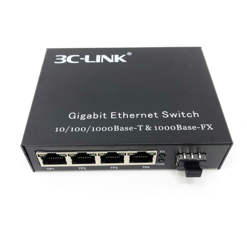 Gigabit ethernet optical fiber switch 10/100/1000M 4 UTP + SFP Mini 5 ...