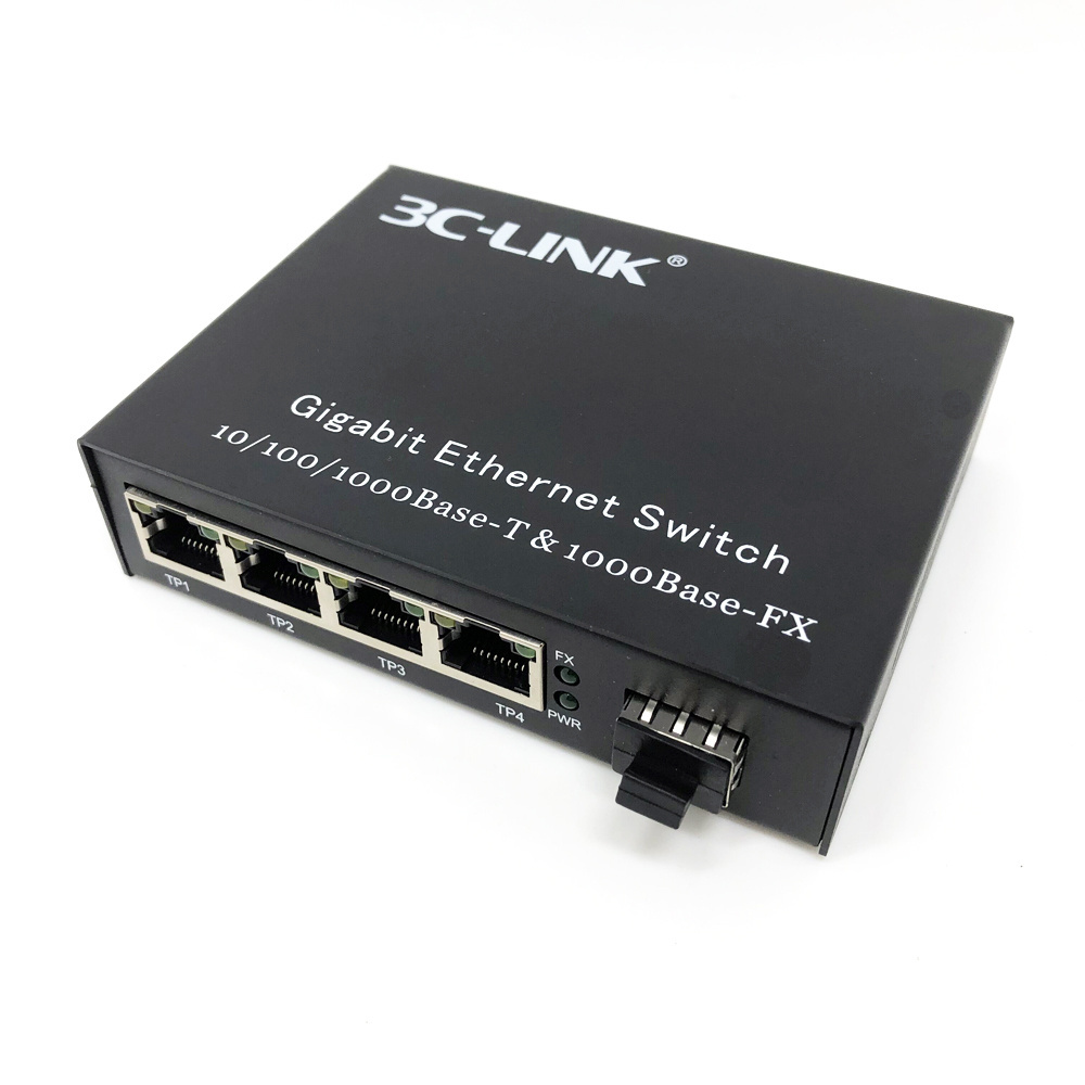 Gigabit ethernet optical fiber switch 10/100/1000M 4 UTP + SFP Mini 5 ...