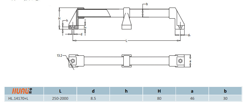 30mm tube round pull handle aluminum long pulling cabinet handle ...