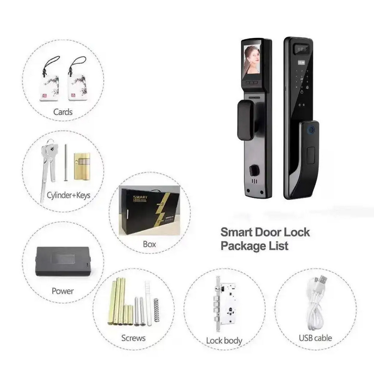 Smart Home Automatic Fingerprint Digital Safe Door Lock with 3D Face ...