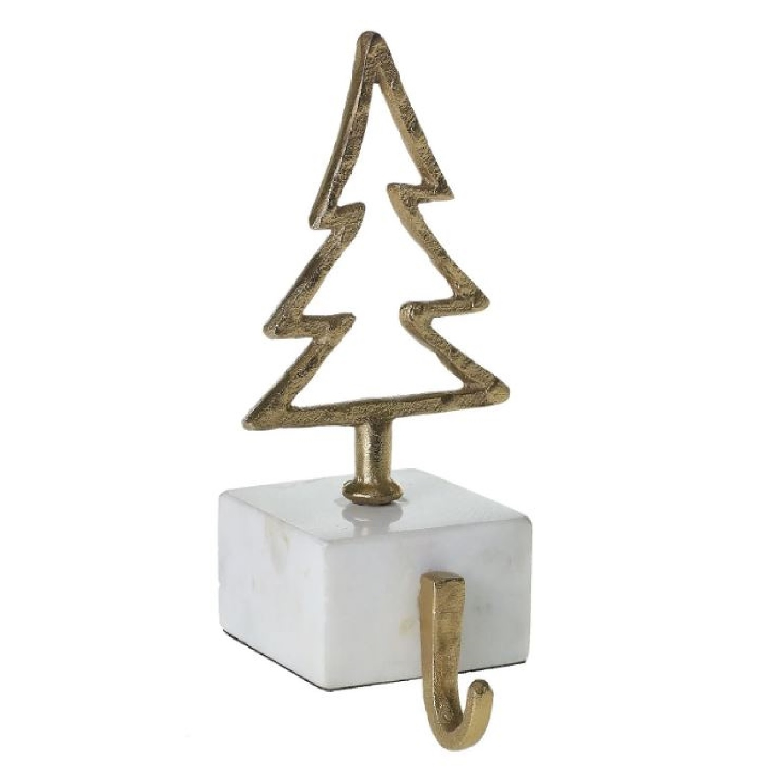 Christmas Tree Shape With Golden Color And Marble Base Stocking Holder ...