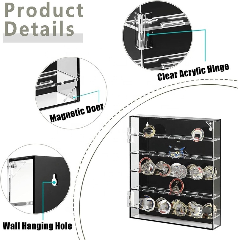 custom Challenge Coin Display Case Wall Mount Challenge Coin Showcase ...