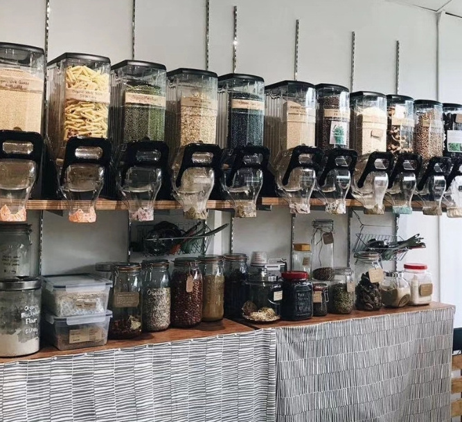 Custom Clear 19L Wall Mounted Dry Food Dispenser Clear Plastic Oatmeal ...