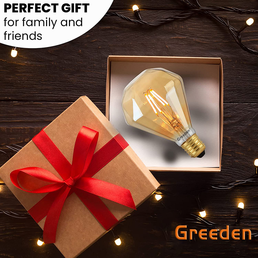 LED Filament Bulb Diamond Shape Decorative Vintage Lamp Special Shaped ...
