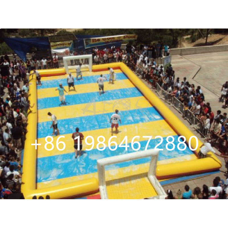 Inflatable Soap Football Field Inflatable Water Soccer Field PVC for ...