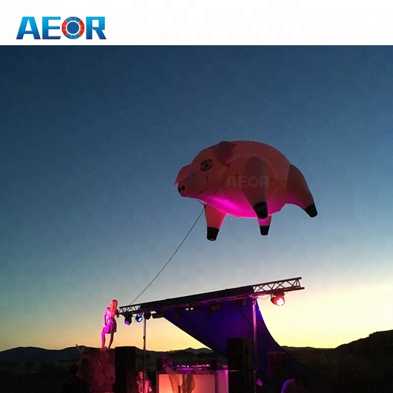 6m LED inflatable pig for sale/giant inflatable flying pig balloons for ...
