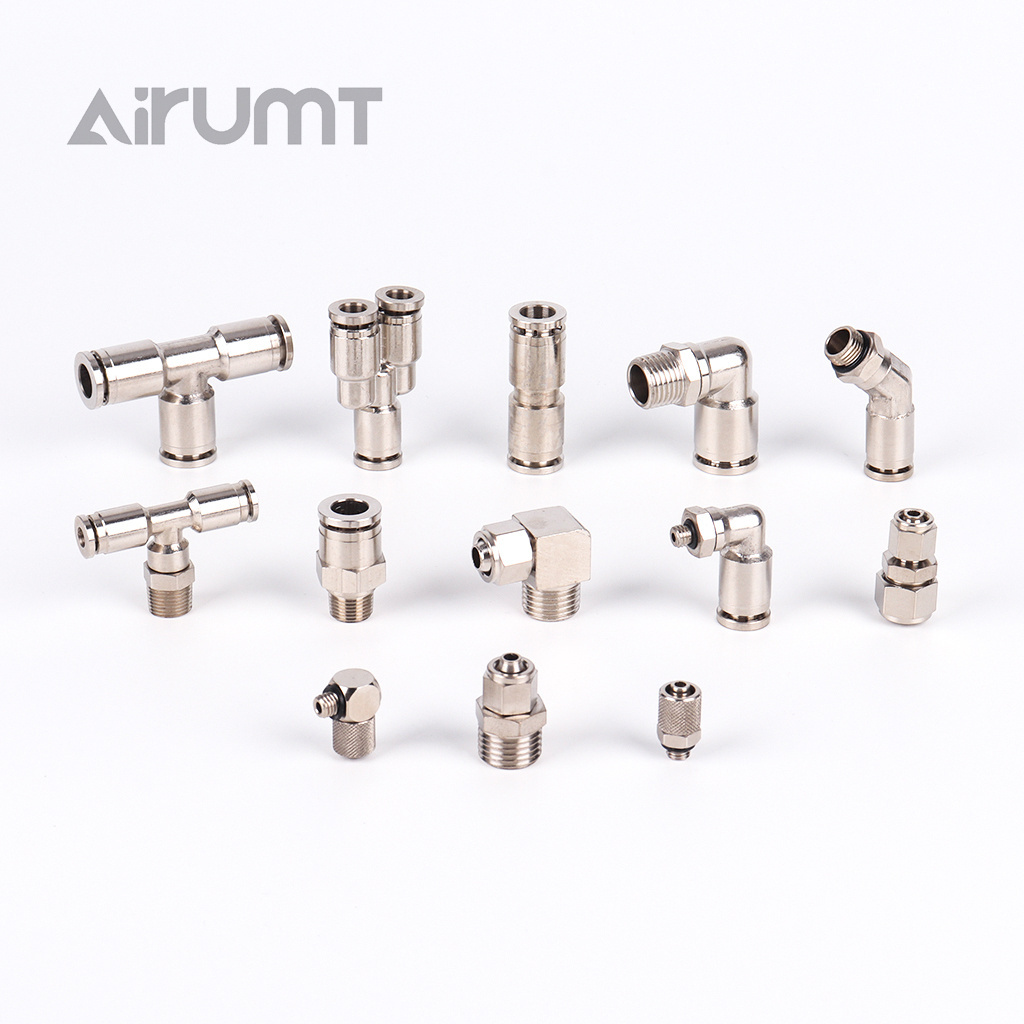 3 Way T Shape Tee Quick Connect Tube Fittings Copper Pneumatic Pipe ...