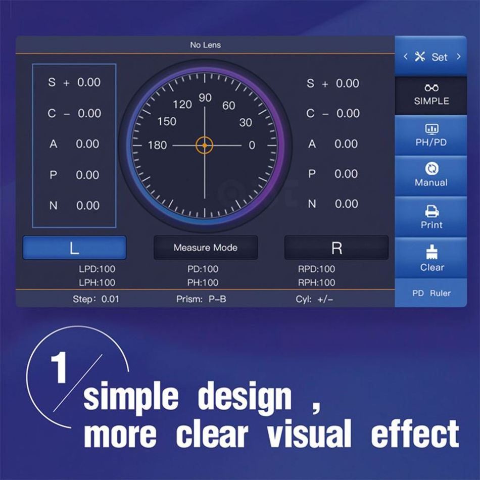 Optical Instruments Lens Meter Auto Lensmeter LM-300 Lensometro Digital ...