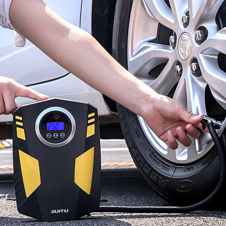 Mini Automatic Compressor Auto Car Air Pump Motorcycle Tyre Wheel 12 ...