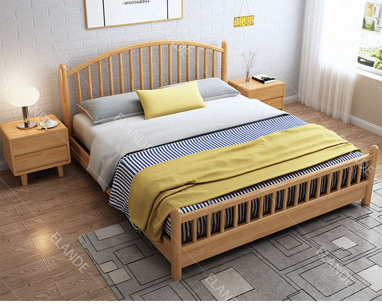Simple wooden double bed store