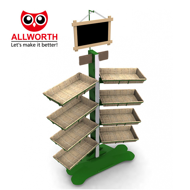 Retail Convenience Store Customized Wooden Metallic Utility Movable ...