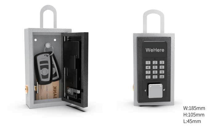 Electronic Locking Key Cabinet Smart Key Lock Box With App Key Lock Box ...