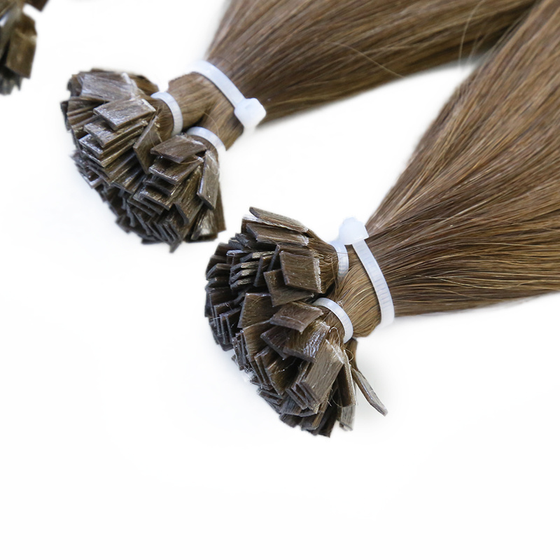 Pre Bonded Chinese Human Hair Pieces Virgin Remy Flat Tip Keratin Hair ...