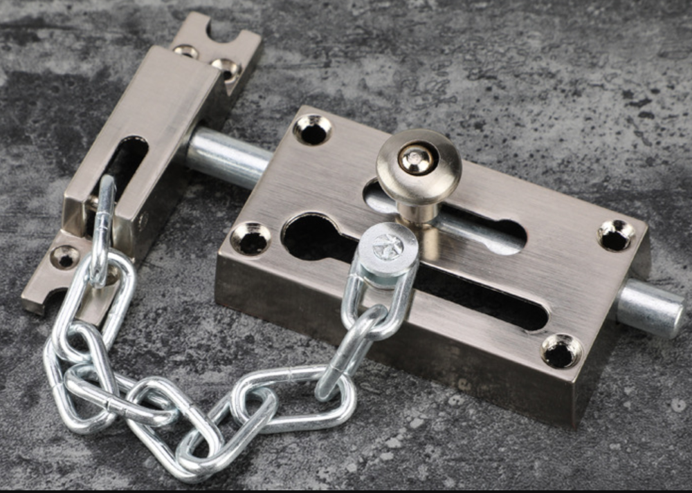 Slide Bolt Latch Gate Latches Safety Door Lock with Anti-Theft Chain ...