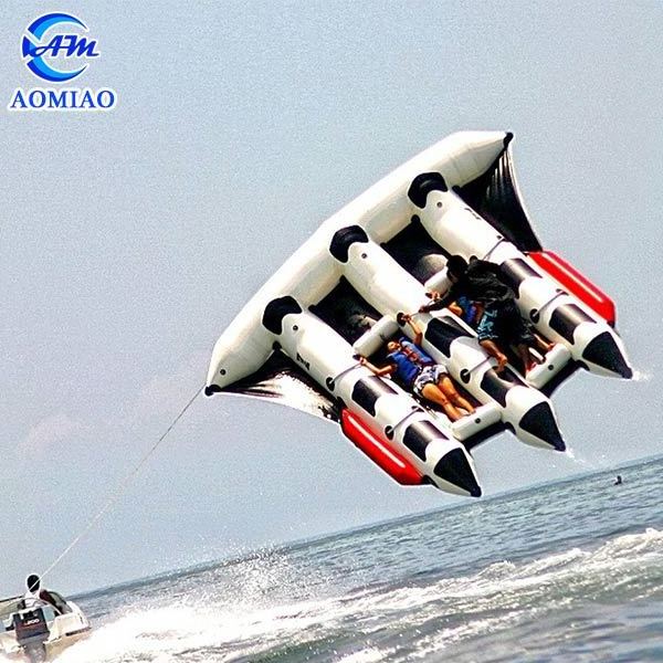 Amazing inflatable fly fish water game banana boat 0.9mm PVC pedal boat ...