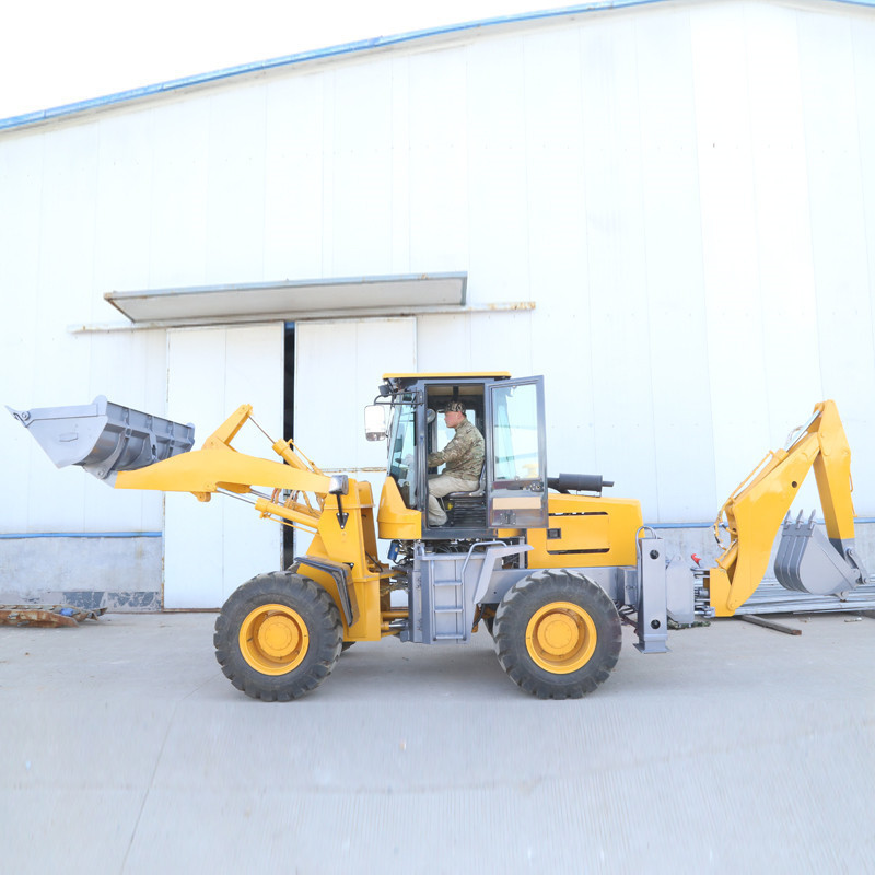 Backhoe loader 4x4 4wd wheel drive loader tractor front bucket end back ...