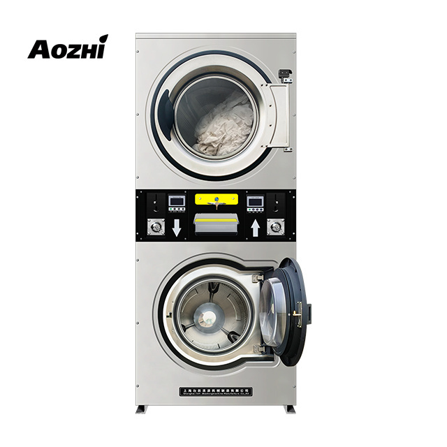 20KG washer & dryer machine front load stack washing and drying machine ...