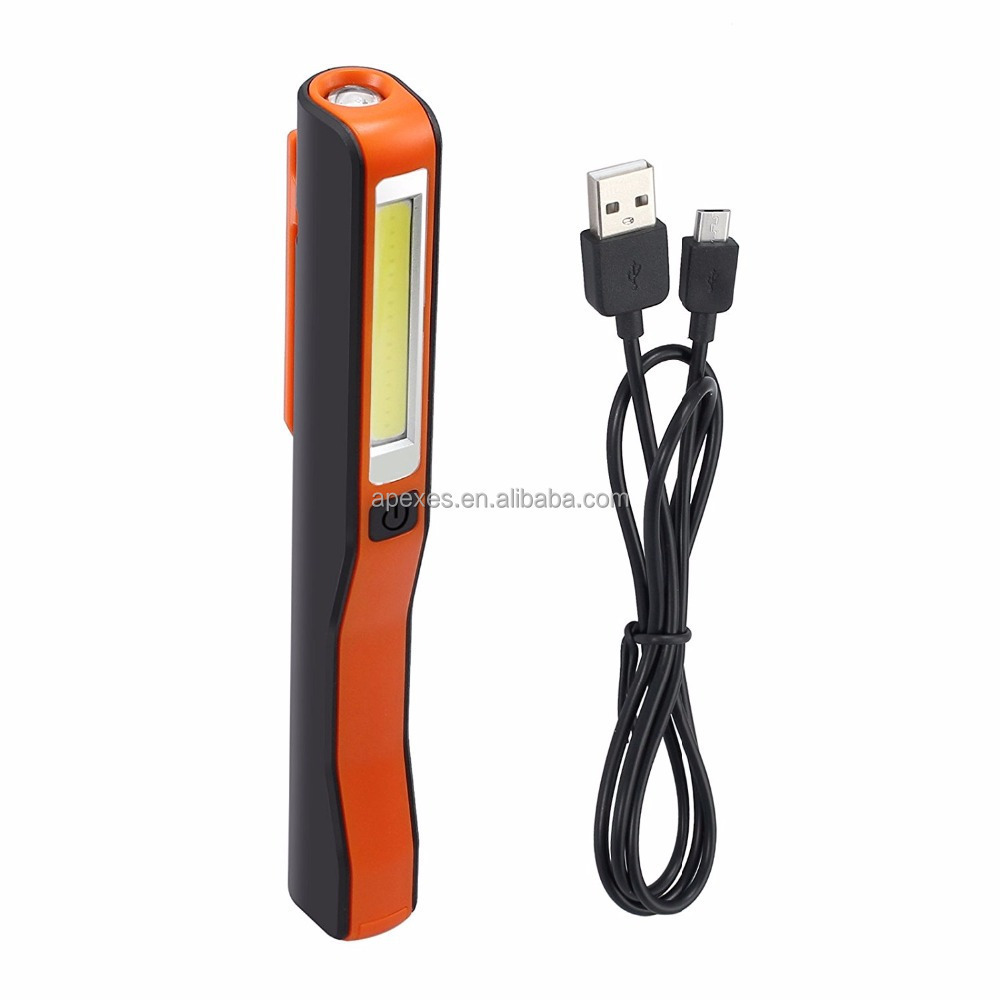 mini inspection pen work light cob led pocket light rechargeable torch ...