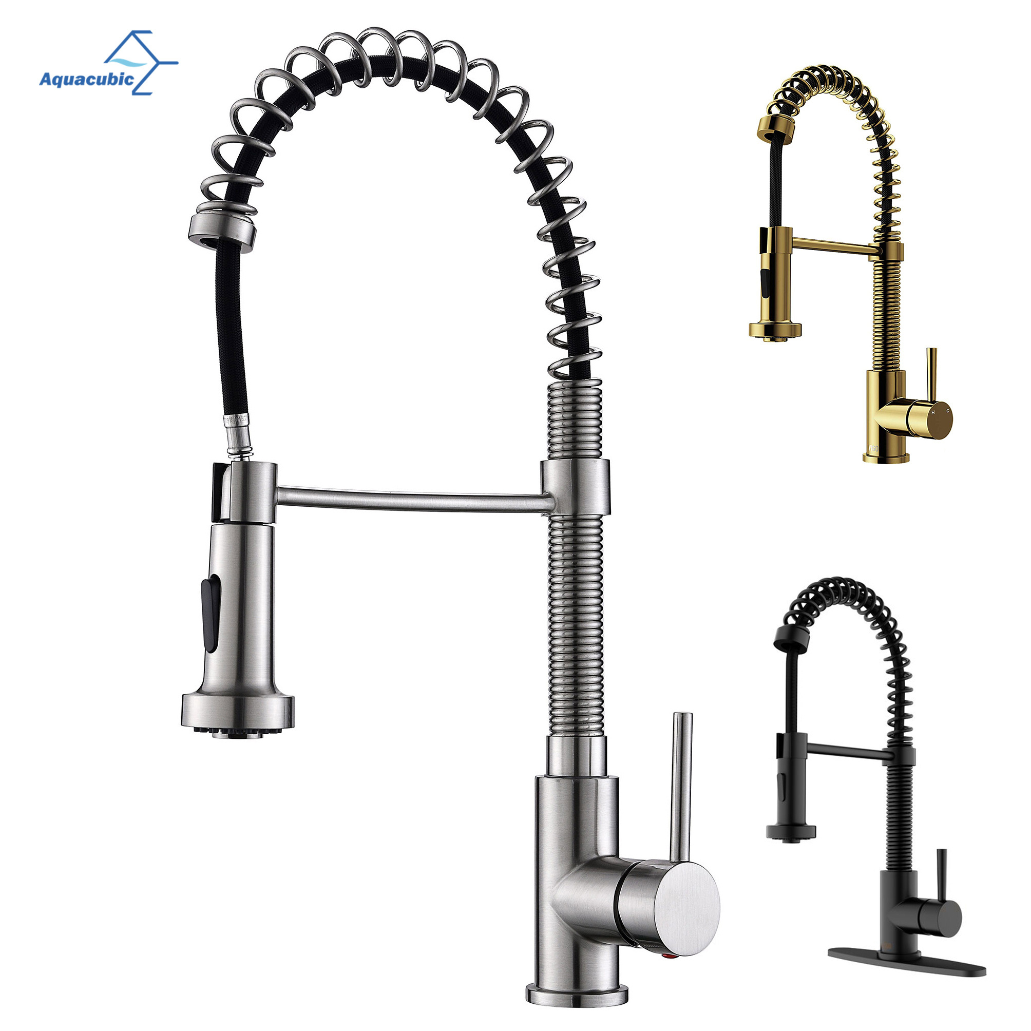 American Single Handle Pull Out Spring Kitchen Sink Faucet With Faucet ...