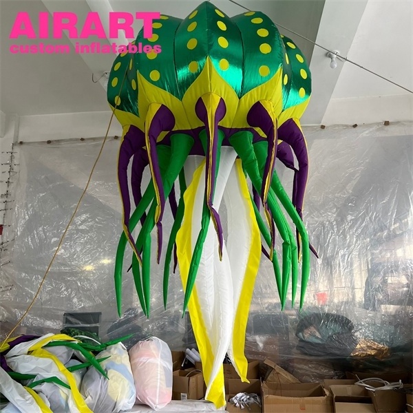 Green inflatable jellyfish, LED inflatable jellyfish balloon for party ...