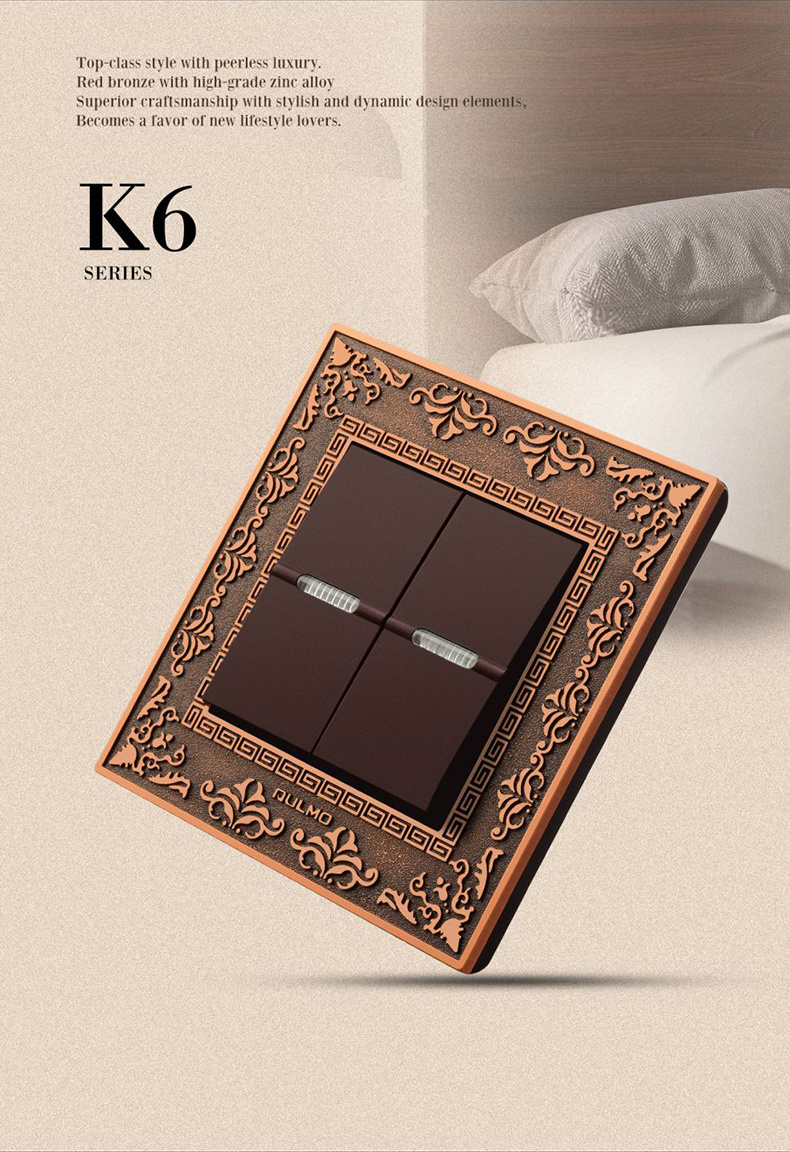 Aulmo rose gold colour electric hotel room smart key card power switch ...