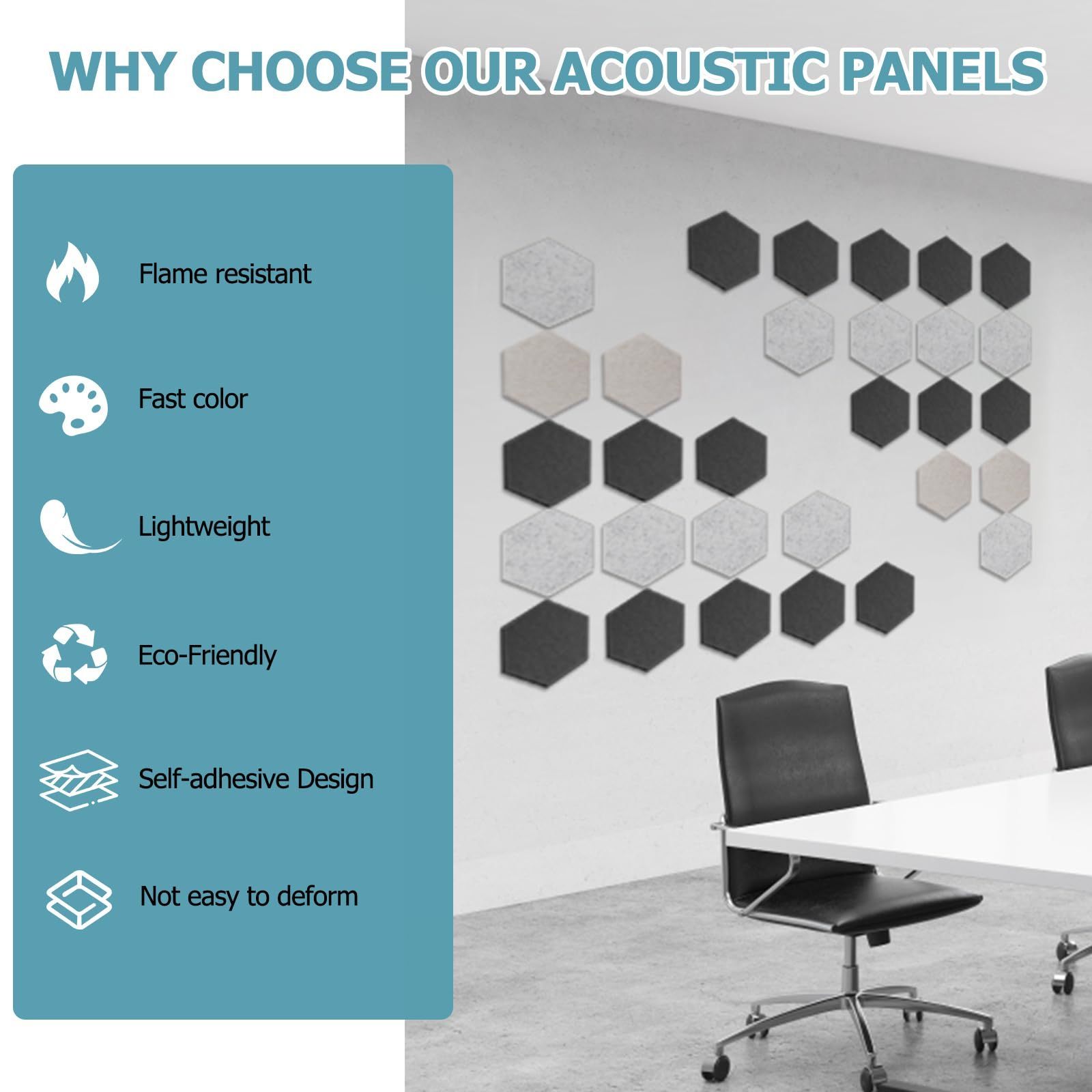 100% Recyclable PET Acoustic Panels Polyester Acoustic Baffle PET Sound ...