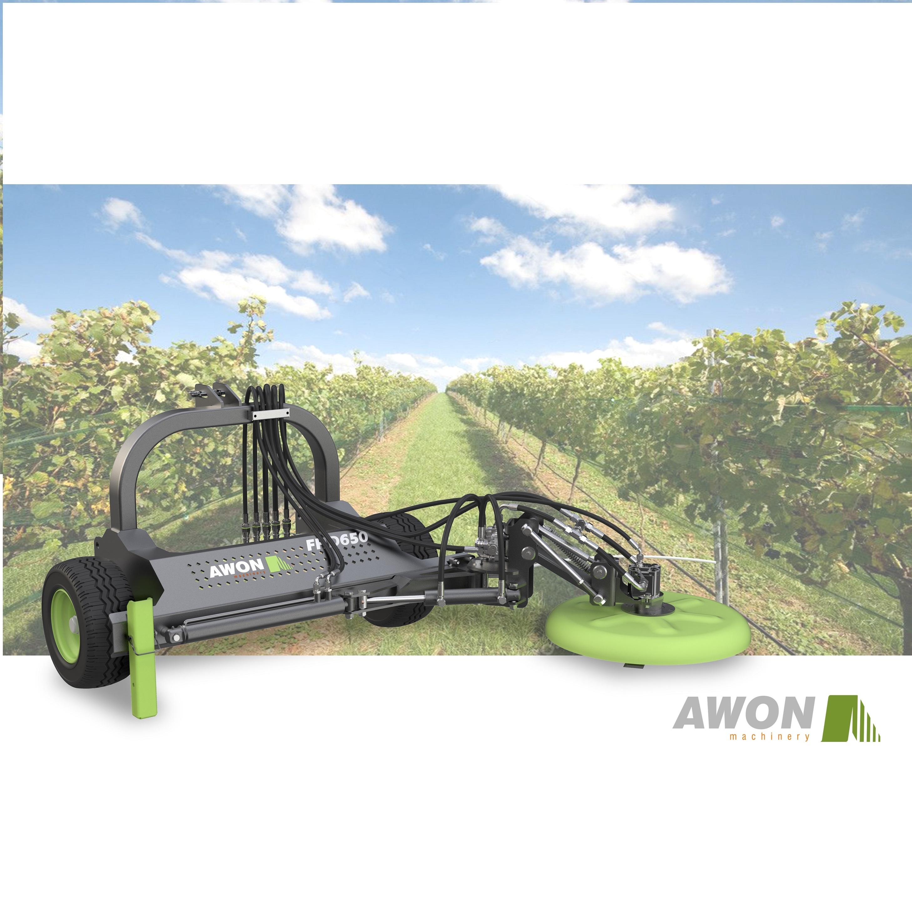AWON FSD550 Grass Cutter Mulcher Rotary Side Trim Mower Side Shift Disc ...