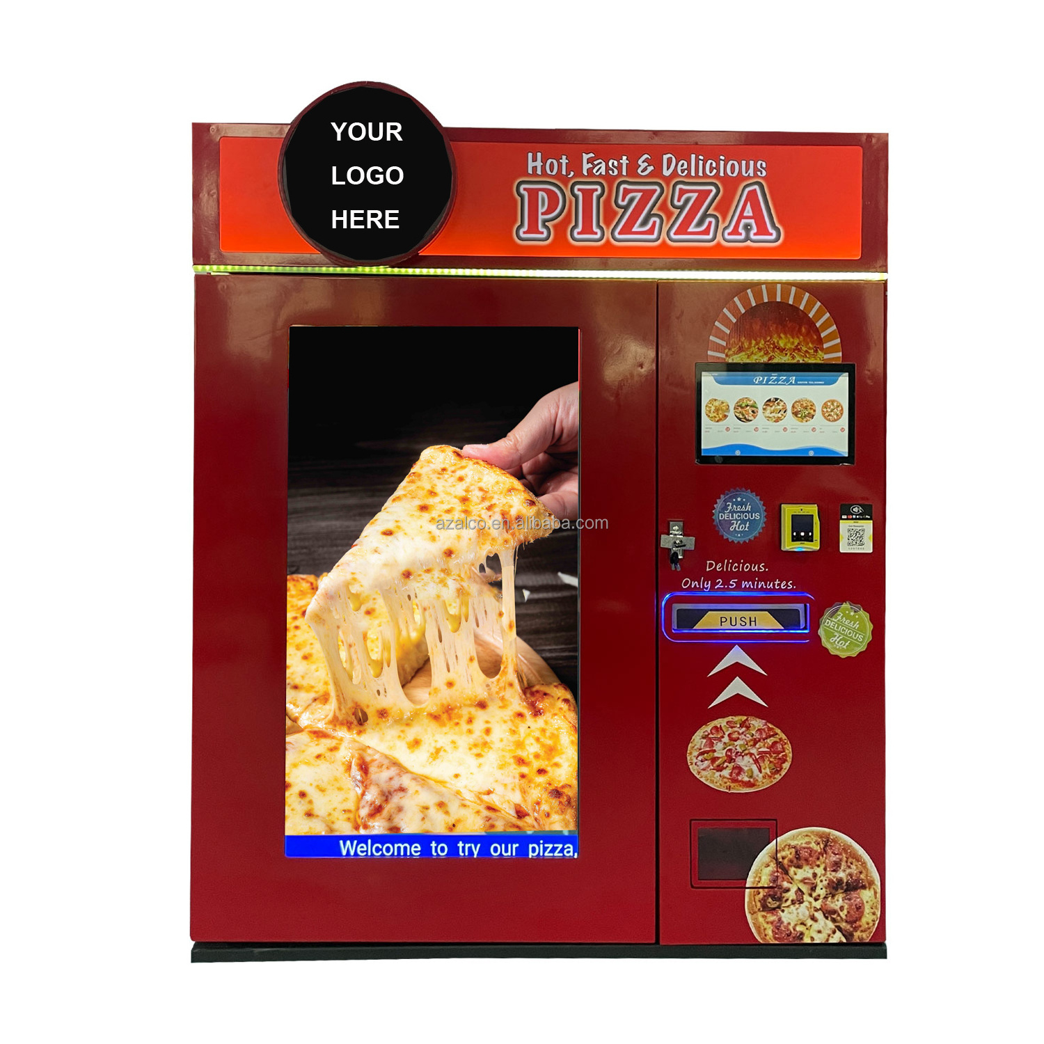 Hot Pizza Making Vending Machine with bank card reader Outdoor Business ...