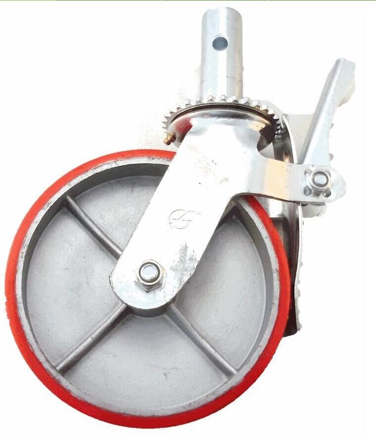 Heavy duty ladder wheel cast iron rubber swivel scaffolding caster ...