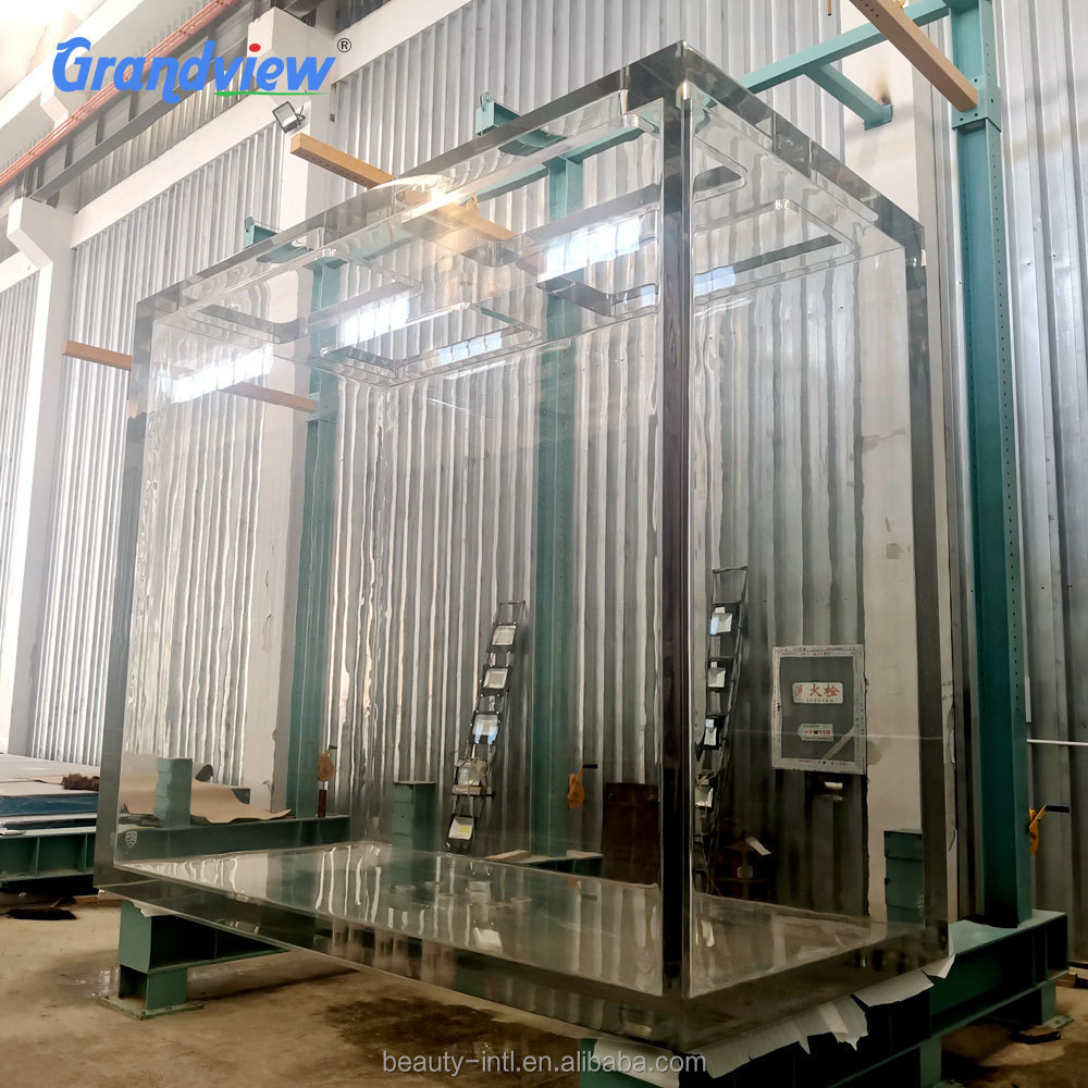 custom size large diameter cylinder tube curved tunnel clear glass ...