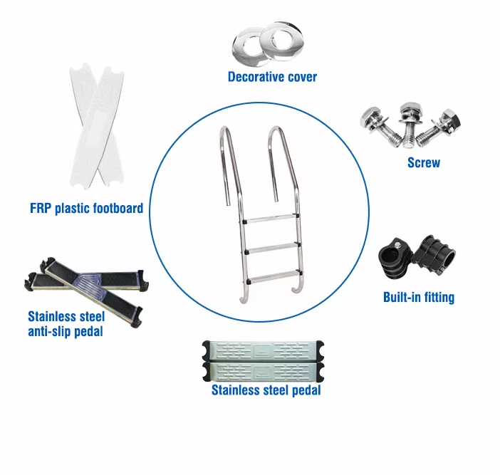 Swimming Pool Ladder Stainless Steel F-SS304 5 Steps Pool heavy duty ...