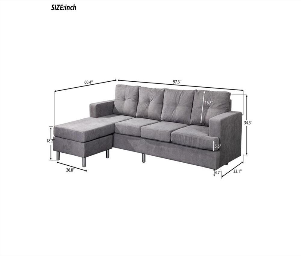 African style elegant famous 4 seater dark grey fabric sofa designs ...