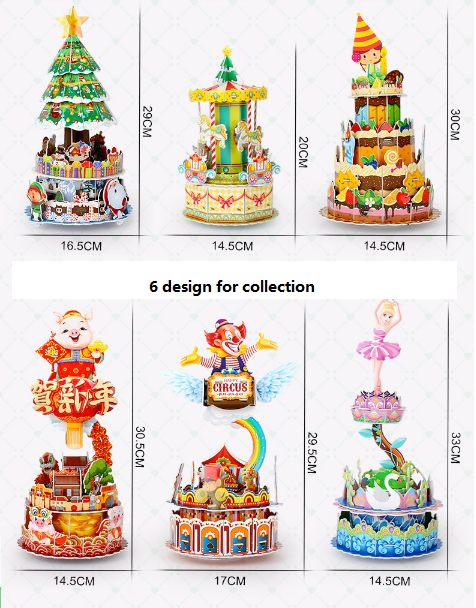 Children birthday gift diy assembly paper craft kit 3d puzzle with ...