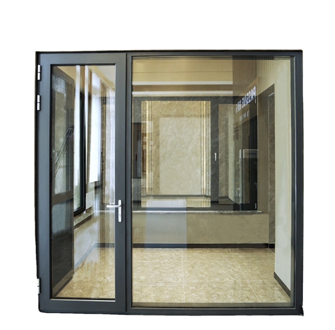 Exterior Aluminium Door Glass Frames Double Entry Casement Interior ...