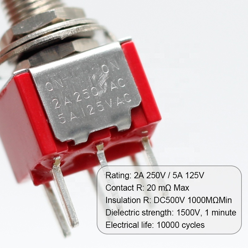 2A 250V Mini Toggle Switch ON-ON 6 PIN 2 Position High Quality Toggle ...