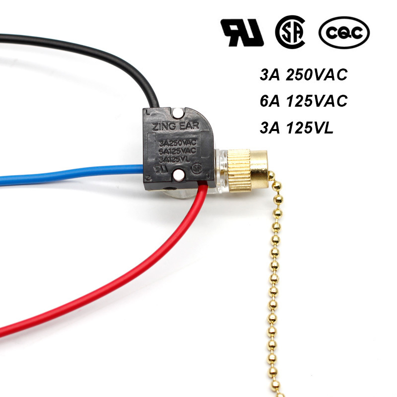 ZE-110 Zing Ear Fan Switch 3 Way Speed Fan Switch Ceiling Pull Chain ...