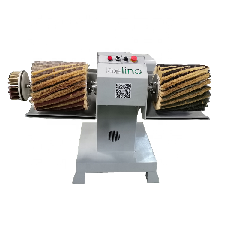 Manual double head brush roller sanding machine for curved wood ...