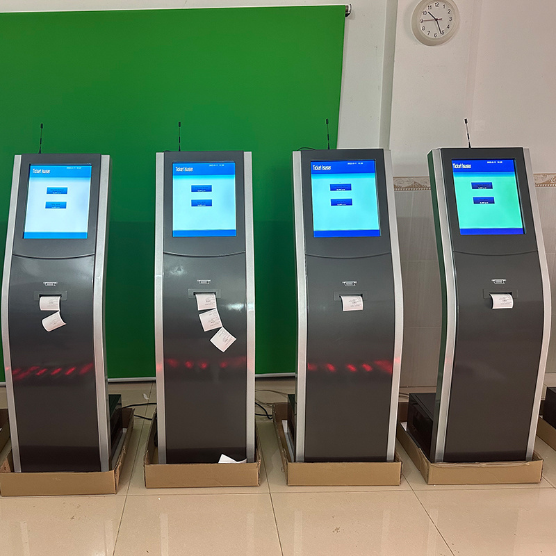17 Inch Queuing Ticket Dispenser Touch Screen Kiosk Calling Number Bank ...