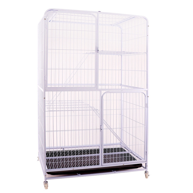 Multiple Sizes Foldable White Pink 3 Layer Condo Cat Metal Breeding ...