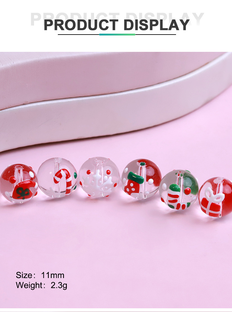 Bestone Cute Hand Painted Christmas Beads Lampwork Christmas Glass Beads Wholesale for Jewelry Making BestSuppliers