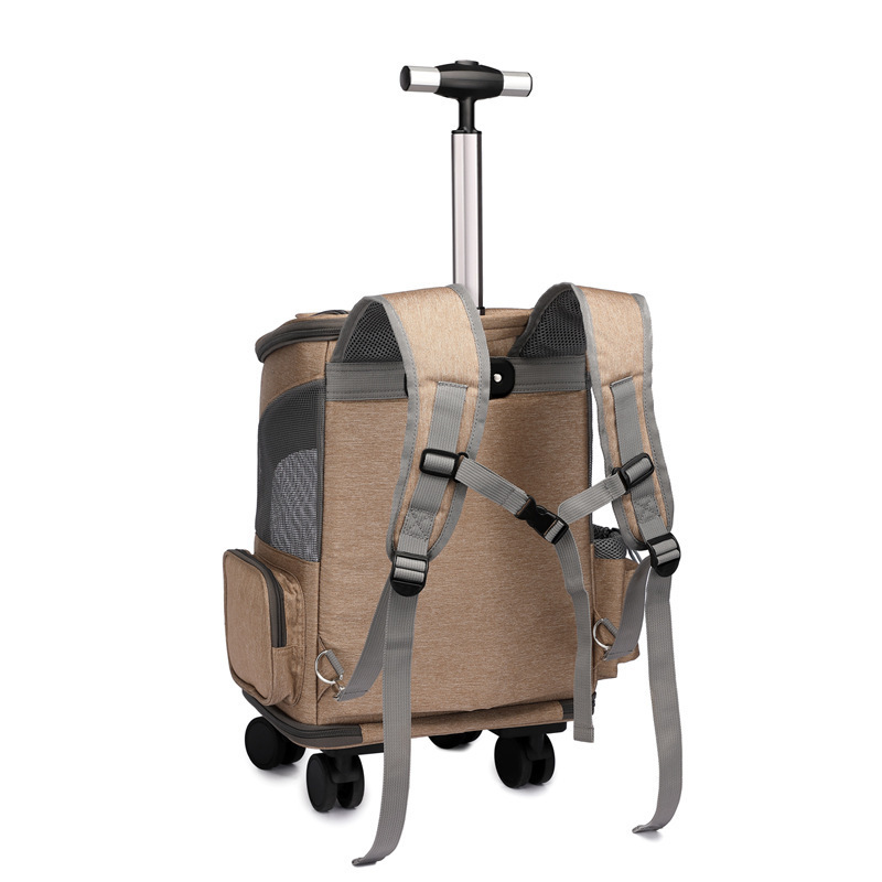 Folding Pull Rod Pet Backpack Travel Cat Box Dog Carrier Pet Carriers ...