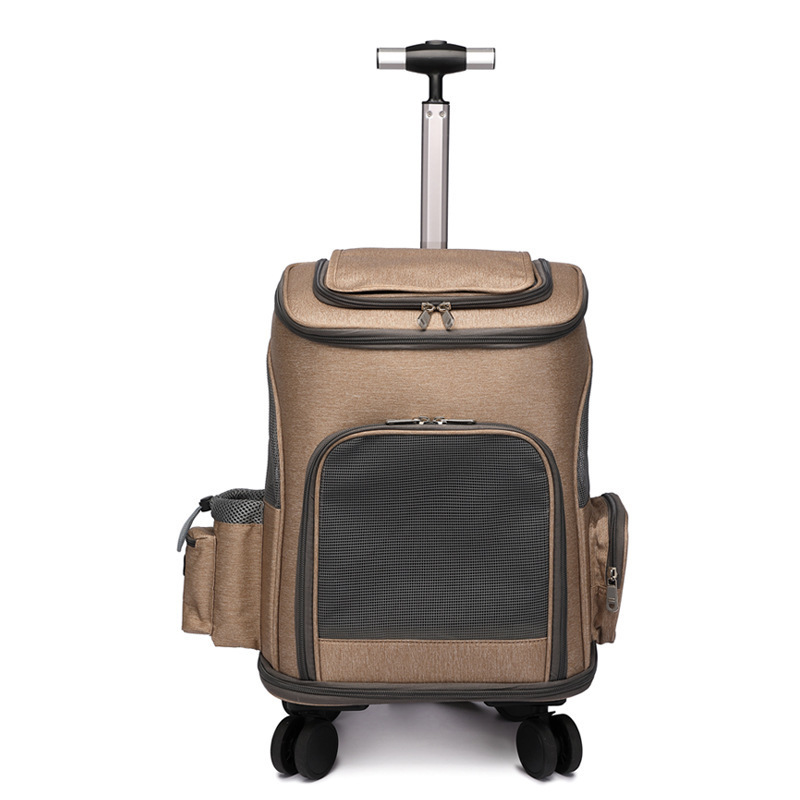 Folding Pull Rod Pet Backpack Travel Cat Box Dog Carrier Pet Carriers ...