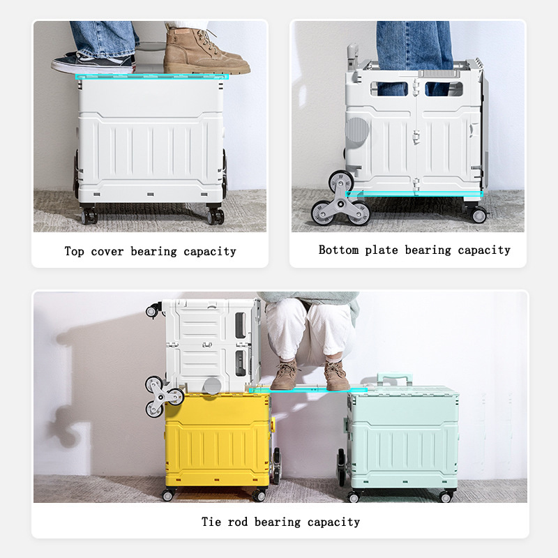 75L 8-Wheel Portable Stair Climbing Outdoor Shopping Collapsible ...