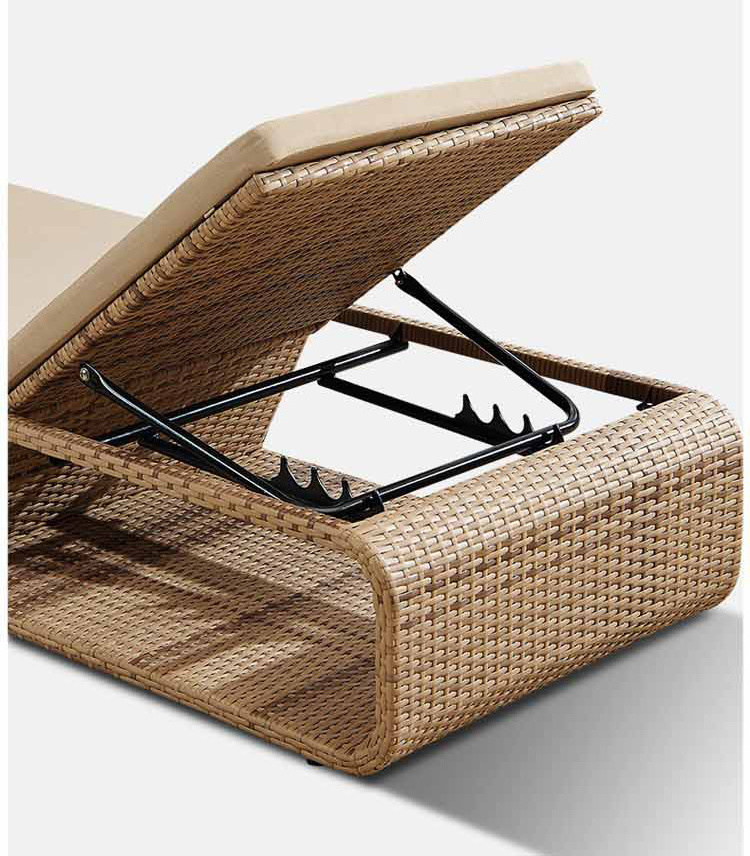 Adjustable Tropical Bali Furniture Hotel Pool Rattan Outdoor Sunbathing ...
