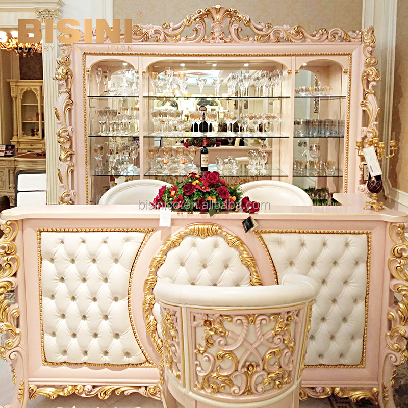 Classic Elegant French Rococo Inspired Wood Carving Pure White and Pink ...