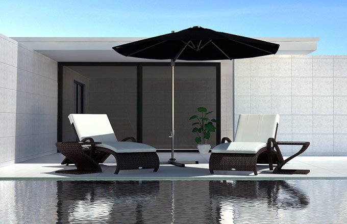 Herringbone wicker woven modern side table outdoor daybed furniture ...