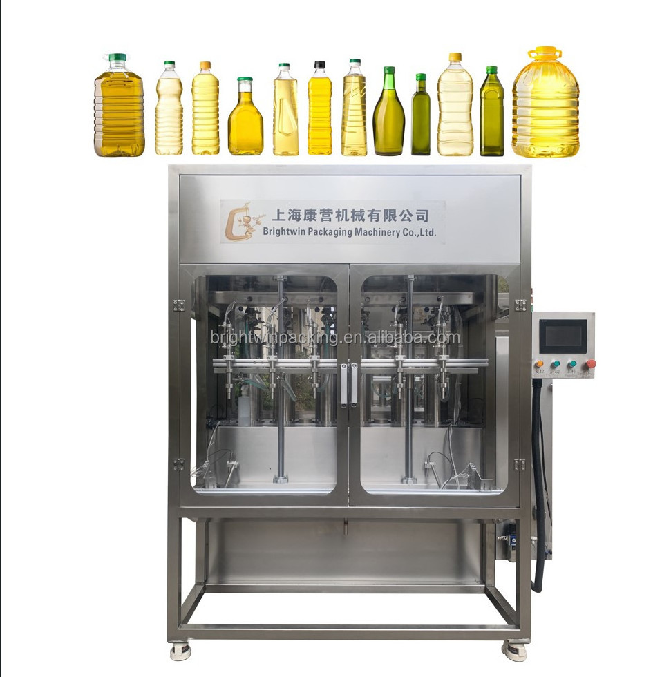 2 4 6 8 12 Heads Fully Automatic Liquid Filling Machine Oil Filling ...