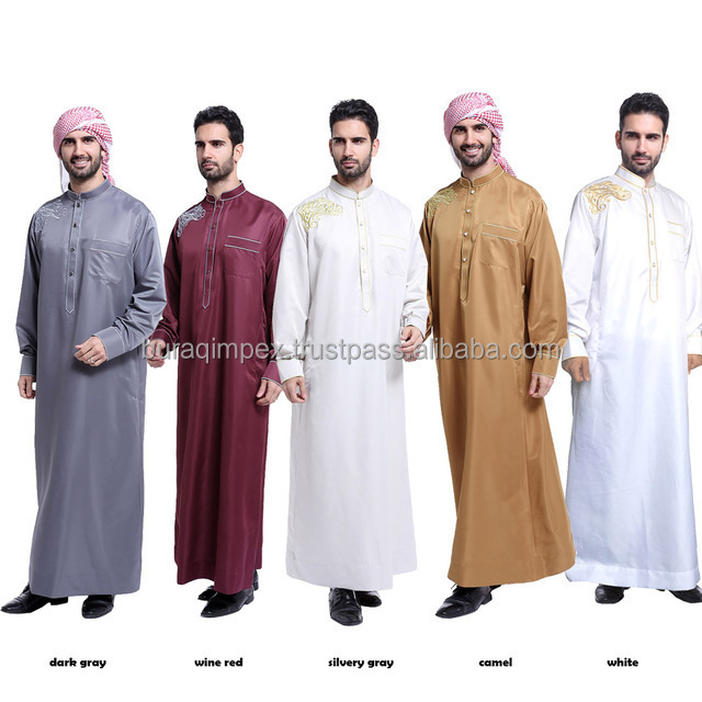 2024 new design Thobes breathable mens Muslim Clothing Qatar Style Robes Islamic wear Wholesale Cheap Daffah Men thobe BestSuppliers